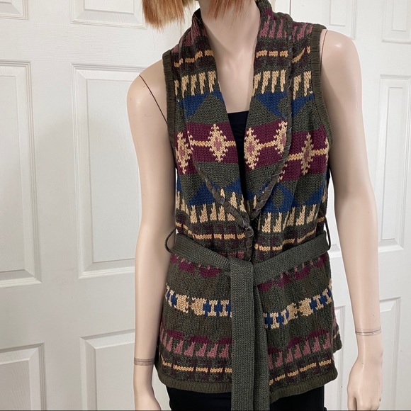 Double D Ranch | Sweaters | Double D Ranch Western Printed Knit Vest ...